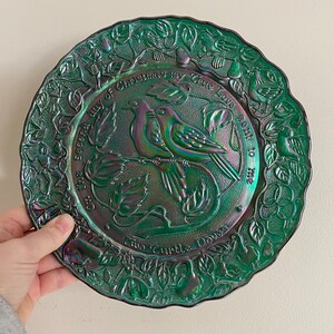 Vintage Imperial Glass 12 Days of Christmas "two Turtle Doves" Plate in ...