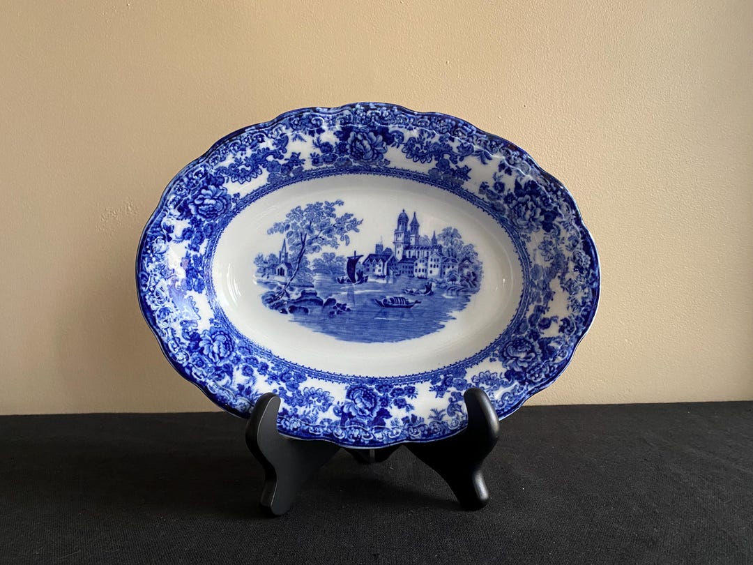 Antique F Winkle & Co Flow Blue "togo" Vegetable Bowl, Antique Serving ...