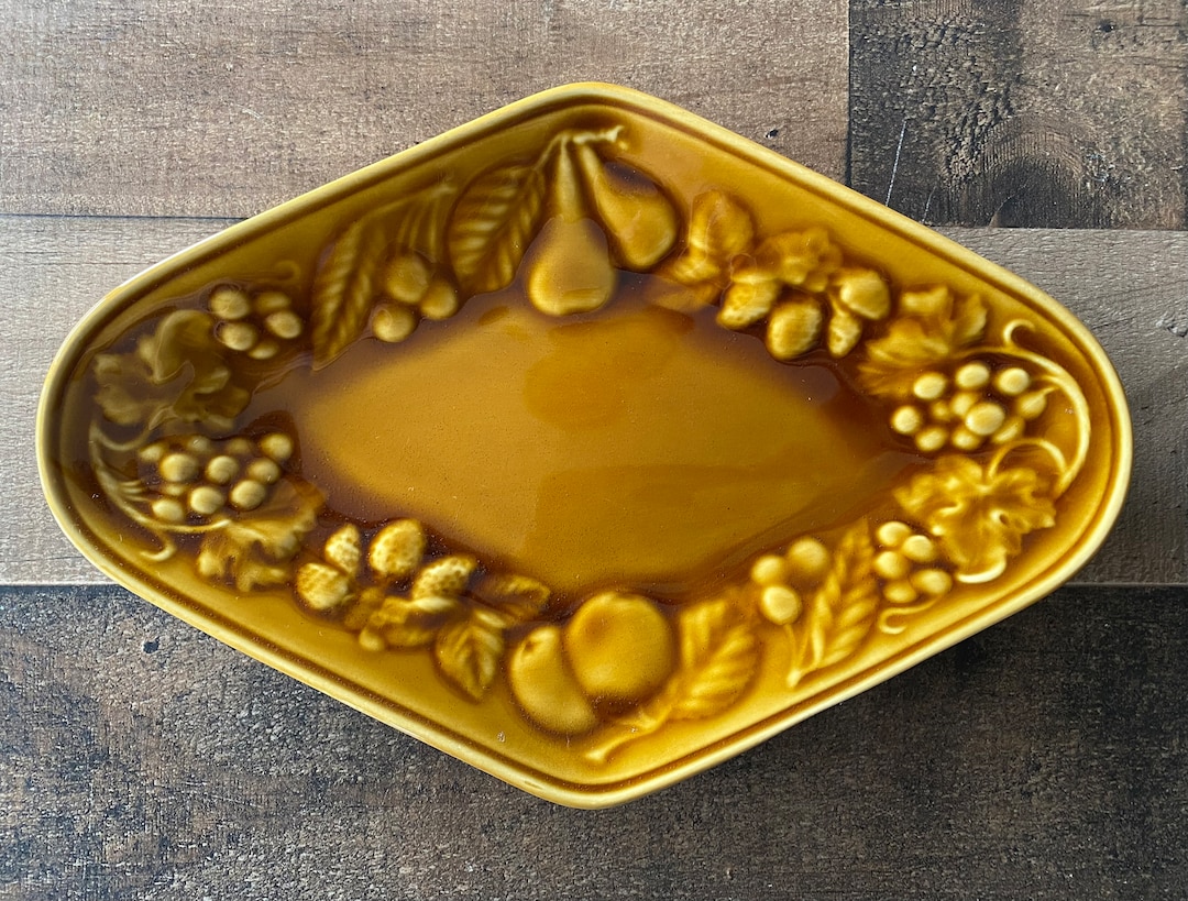 Vintage Royal Worcester Crown Ware "honey Orchard" Diamond Shaped Dish ...