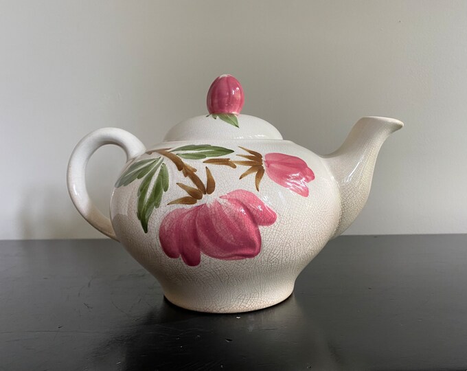 Vintage Continental Kilns "green Arbor" Teapot, Country Cottage Teapot ...