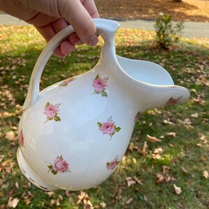 Vintage/antique Edwin M. Knowles Pitcher With Pink Rose Pattern, Semi ...