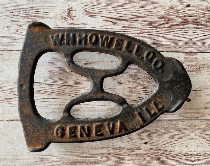 Antique Cast Iron W.H. Howell Co Iron Stand, Geneva ILL, Antique Sad ...
