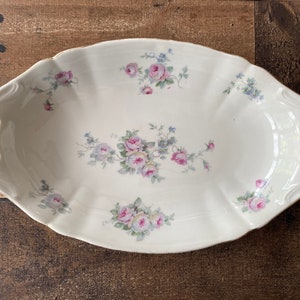 Vintage Kahla Porcelain Two Handled Oval Dish With Pink Rose Pattern ...