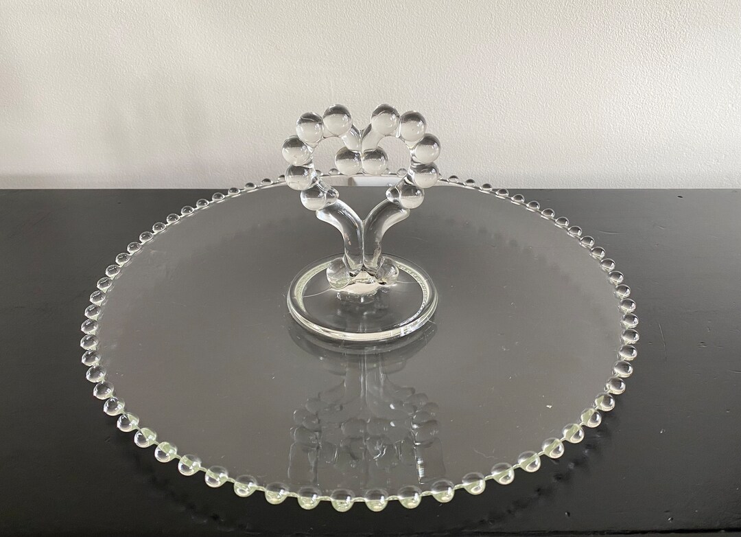 Vintage Imperial Glass Candlewick Pastry Tray, Clear Glass Center ...