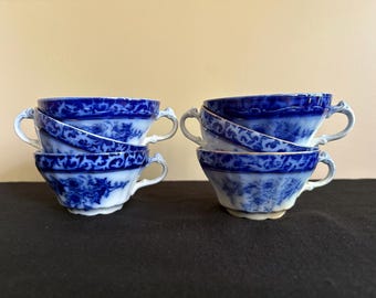 Set of 6 Antique Haviland Limoges "montebello" Teacups With Saucers ...