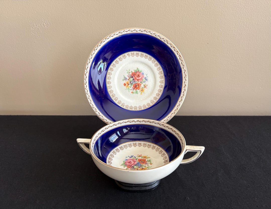 Vintage Crown Ducal "empress" Cream Soup Cup With Saucer, Made in ...
