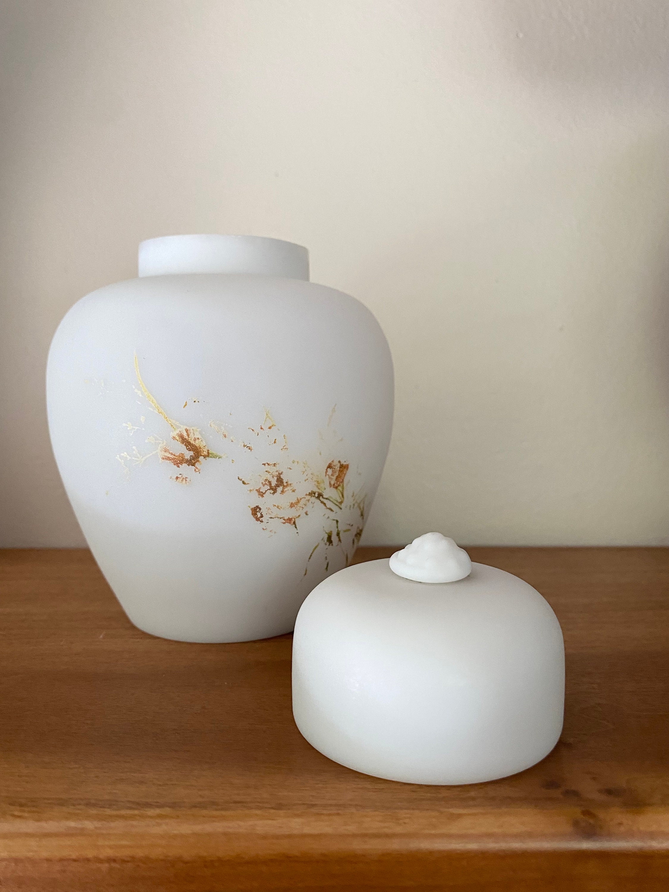 Vintage White Satin Glass Ginger Jar, Victorian Ginger Jar - Etsy