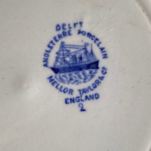 Antique Mellor, Taylor & Co. "delft" Pattern Plate and Bowl, Blue and ...
