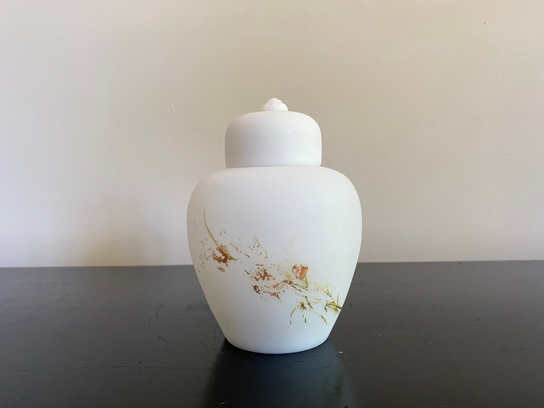 Vintage White Satin Glass Ginger Jar, Victorian Ginger Jar - Etsy