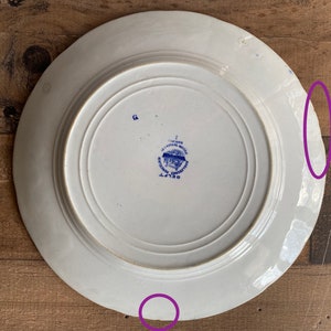 Antique Mellor, Taylor & Co. "delft" Pattern Plate and Bowl, Blue and ...