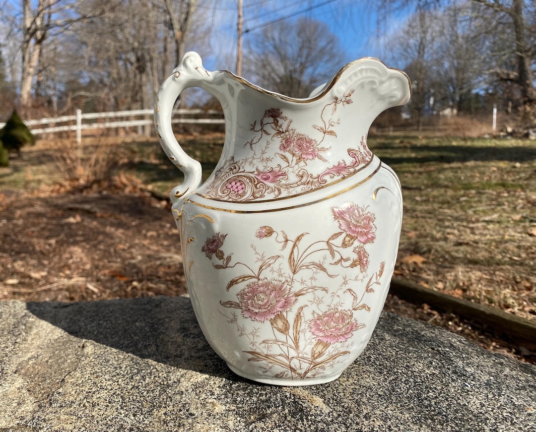 Antique J & G Meakin Semi-porcelain cluny Water Pitcher With Floral ...