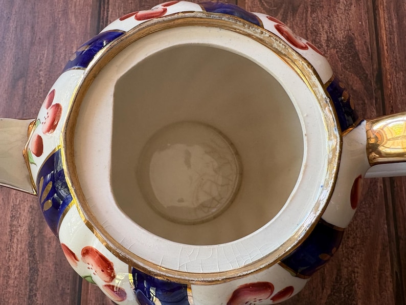 Vintage Sadler Teapot With Blue and White Swirl Design - Etsy