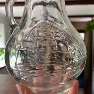 Vintage Clear Glass Pitcher With Embossed Ship/sail Boat, Nautical ...