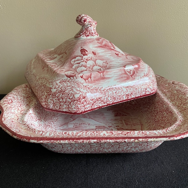 Red Transfer Ware - Etsy
