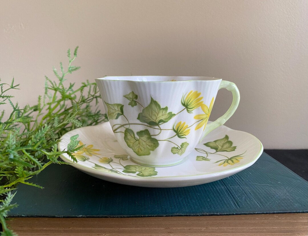 Vintage Shelley "celandine" Bone China Teacup & Saucer, Made in England ...