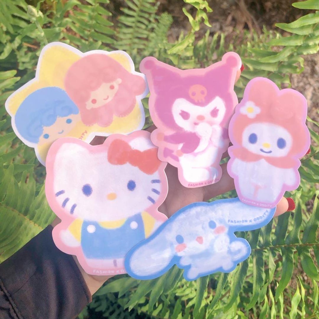 Hello Friends Kitty Kuro Melody Cinna Twin Stars Gloss Stickers ...