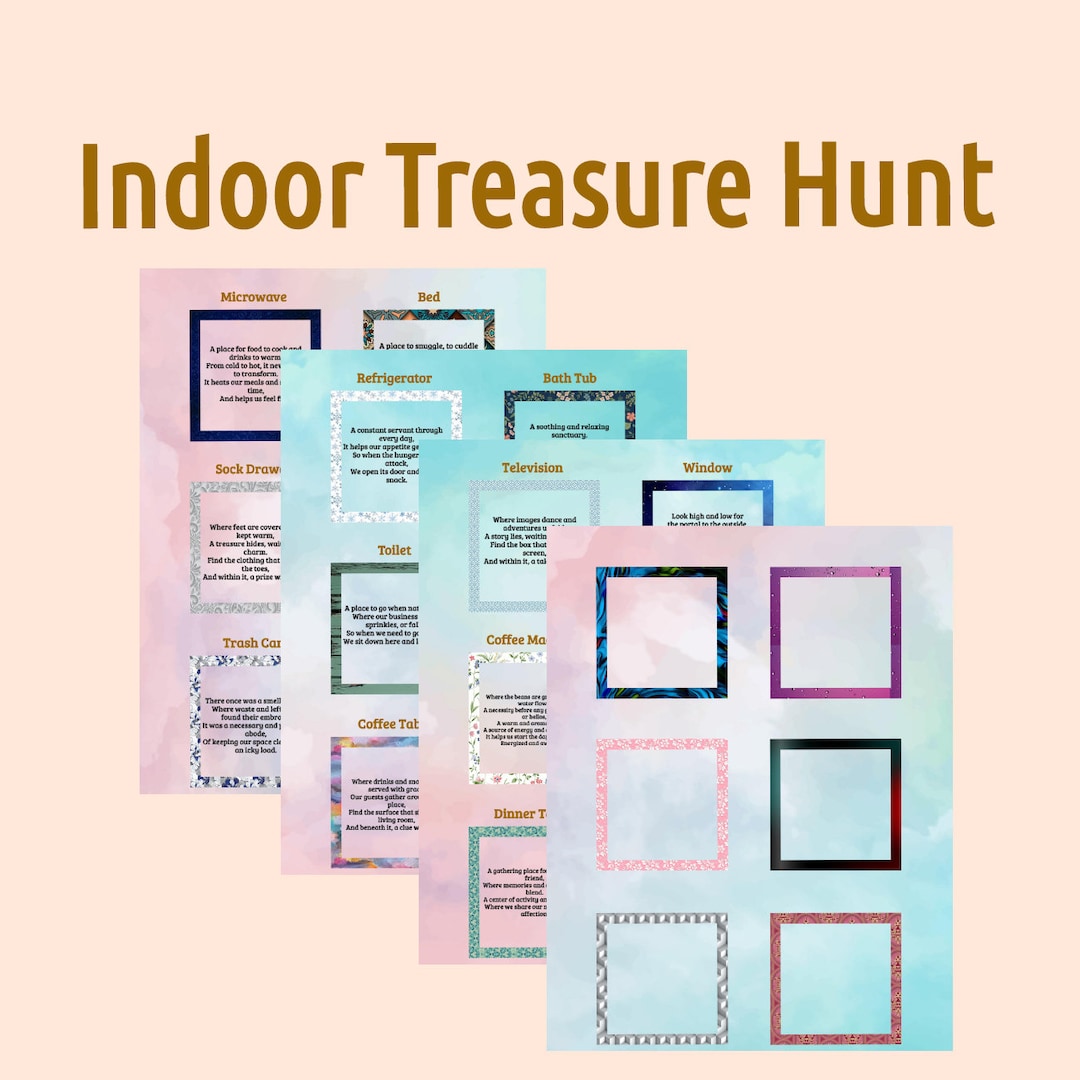 Indoor Treasure Hunt | Treasure Hunt Clues | Pre-written Treasure Hunt ...