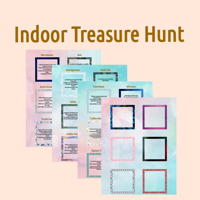 Indoor Treasure Hunt | Treasure Hunt Clues | Pre-written Treasure Hunt ...