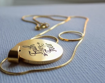 Faith Over Fear Gold Necklace - Etsy