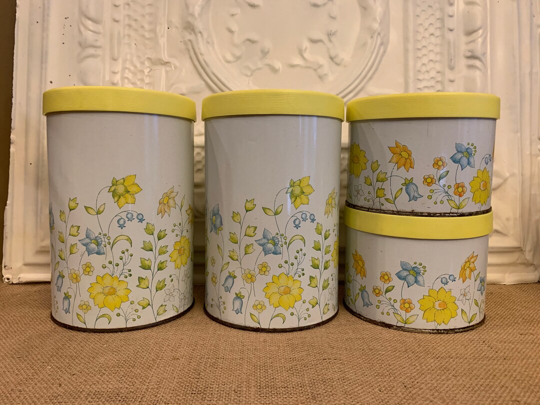 Vintage Ballonoff Tin Canister Set Dainty Flower - Etsy.de