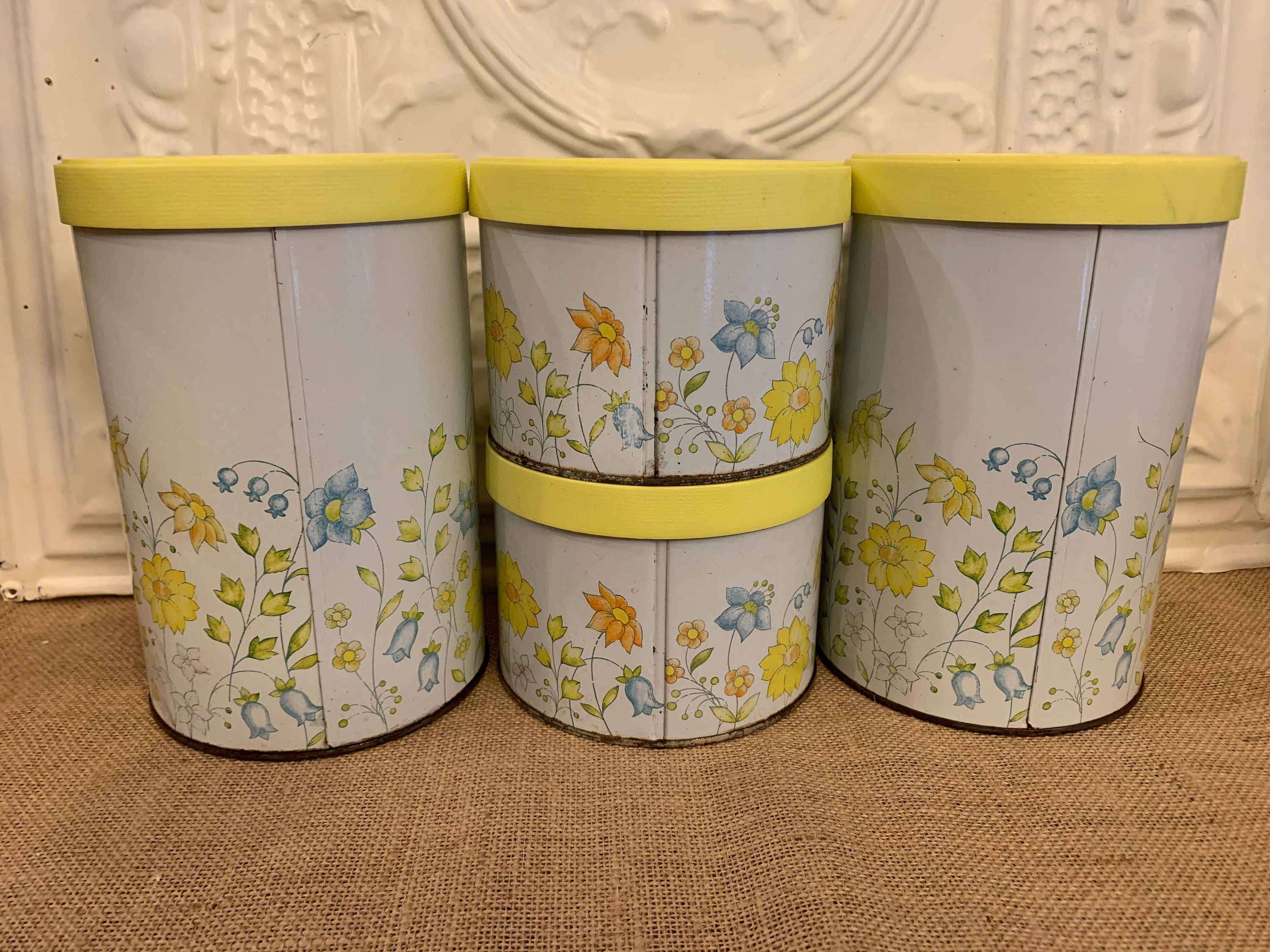 Vintage Ballonoff Tin Canister Set Dainty Flower - Etsy.de
