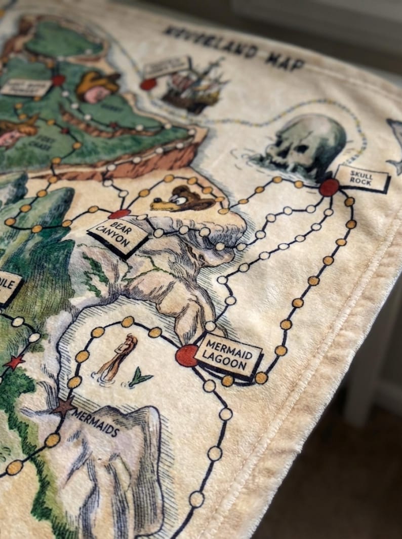 Personalized Neverland Map Blanket - Custom Name Storybook Nursery ...