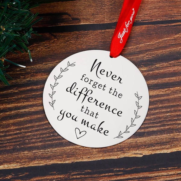 Ornament Never Forget The Difference You Make Etsy