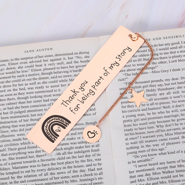 Thank You Being Part of Our Story Book Mark - Etsy