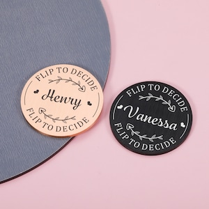 Personalized Couple Decision Coin - Mom and Dad Flip Coin - Who's Turn ...