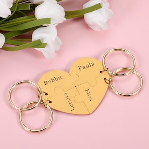 Personalized Puzzle Keychain, Keychain Personalized, Family Puzzle ...