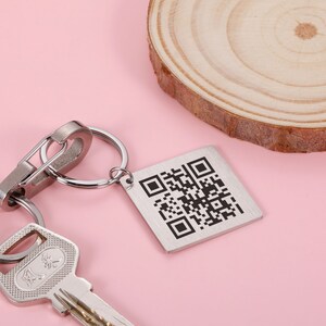 Personalized QR Code Keychain, Custom Code Keychain, Engraved Music ...