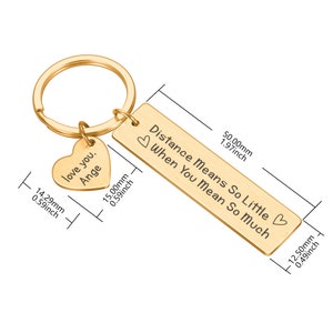 Long Distance Relationship Gift,custom Couple Keychains, Distance Means ...