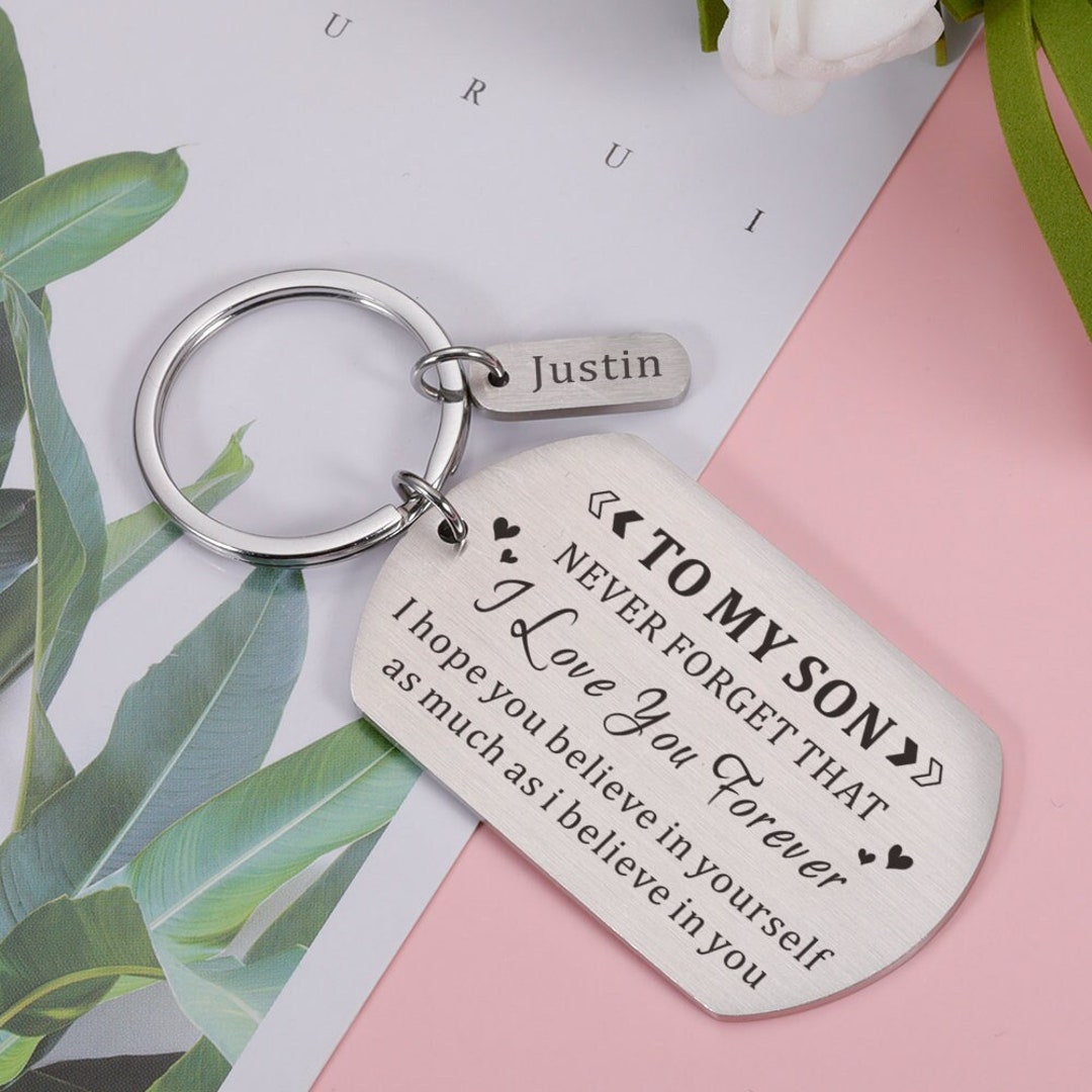Personalized Keychain to My Son, Inspirational Gifts From Mom Dad ...