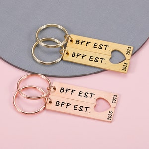 BFF Est. Custom Keychain BFF Keychain BFF Gift Best Friends - Etsy