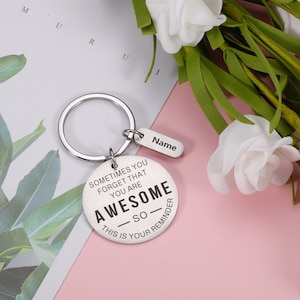 Personalized Inspirational Keychain,proud of You Gift,you Are Awesome ...