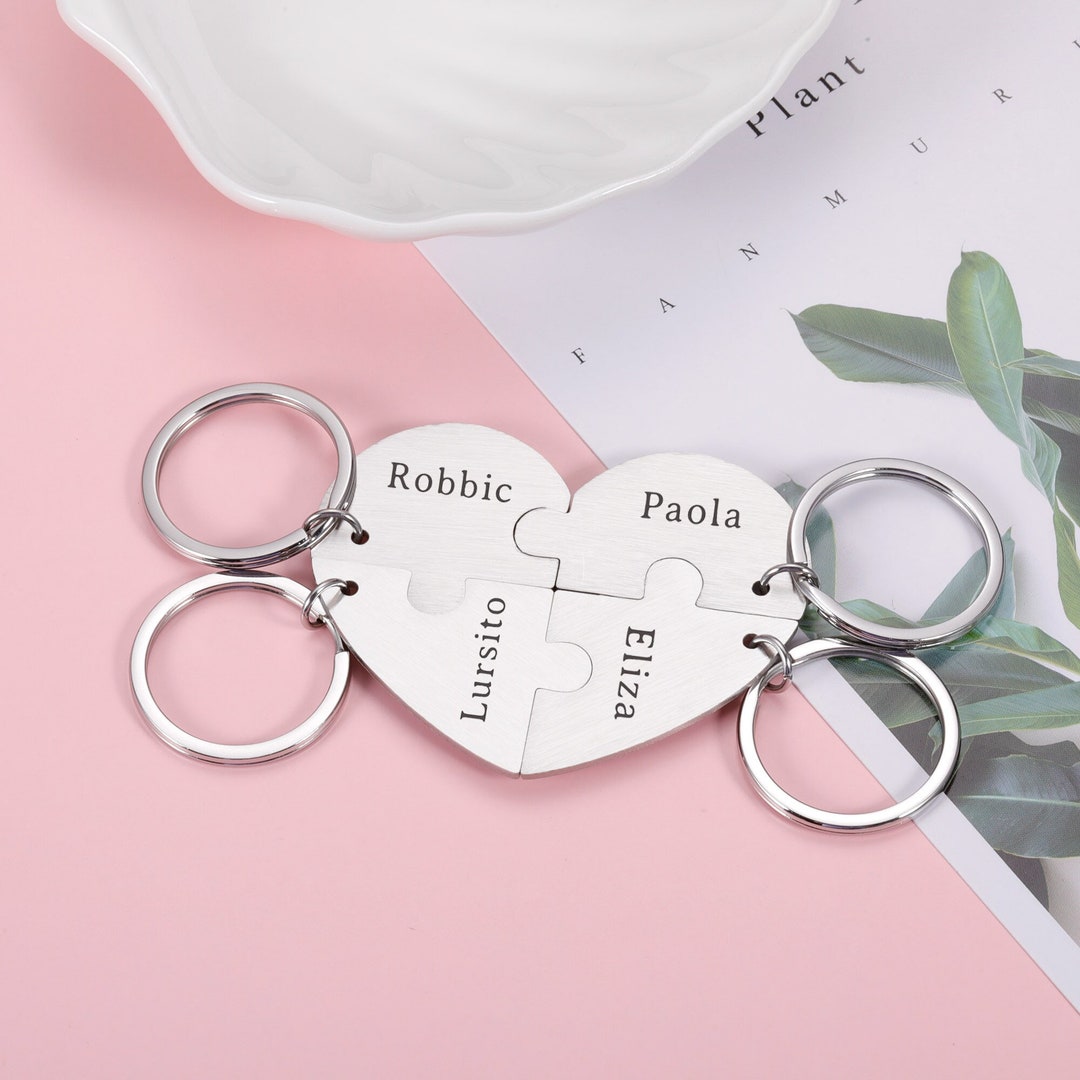 Personalized Puzzle Keychain, Keychain Personalized, Family Puzzle ...
