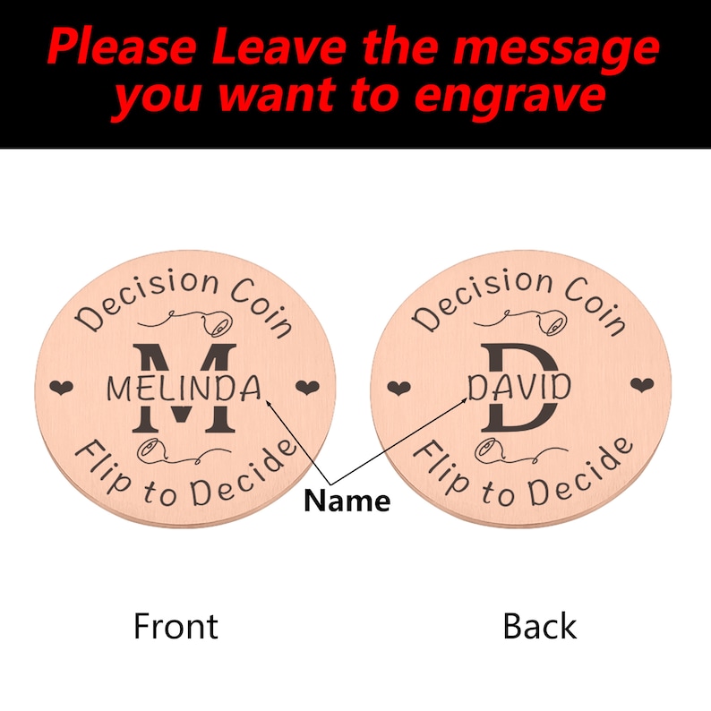 Decision Coin-custom Engraved Coin-couple Flip Coin-gifts for Her/him ...