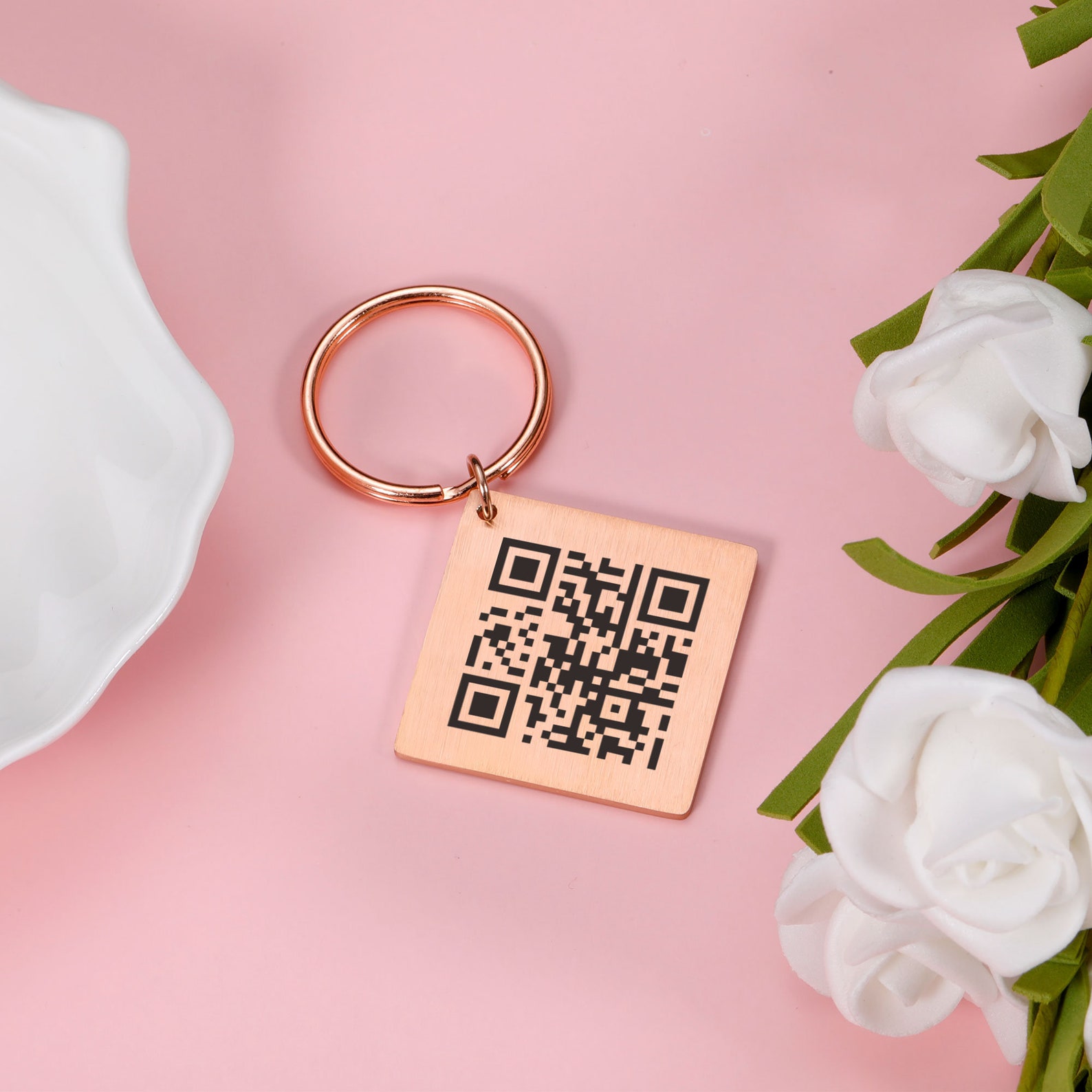 Personalized QR Code Keychain Custom Code Keychain Engraved - Etsy UK