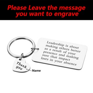 Custom Leadership Keychain, Leadership Gift, Thank You Gifts for Leader ...