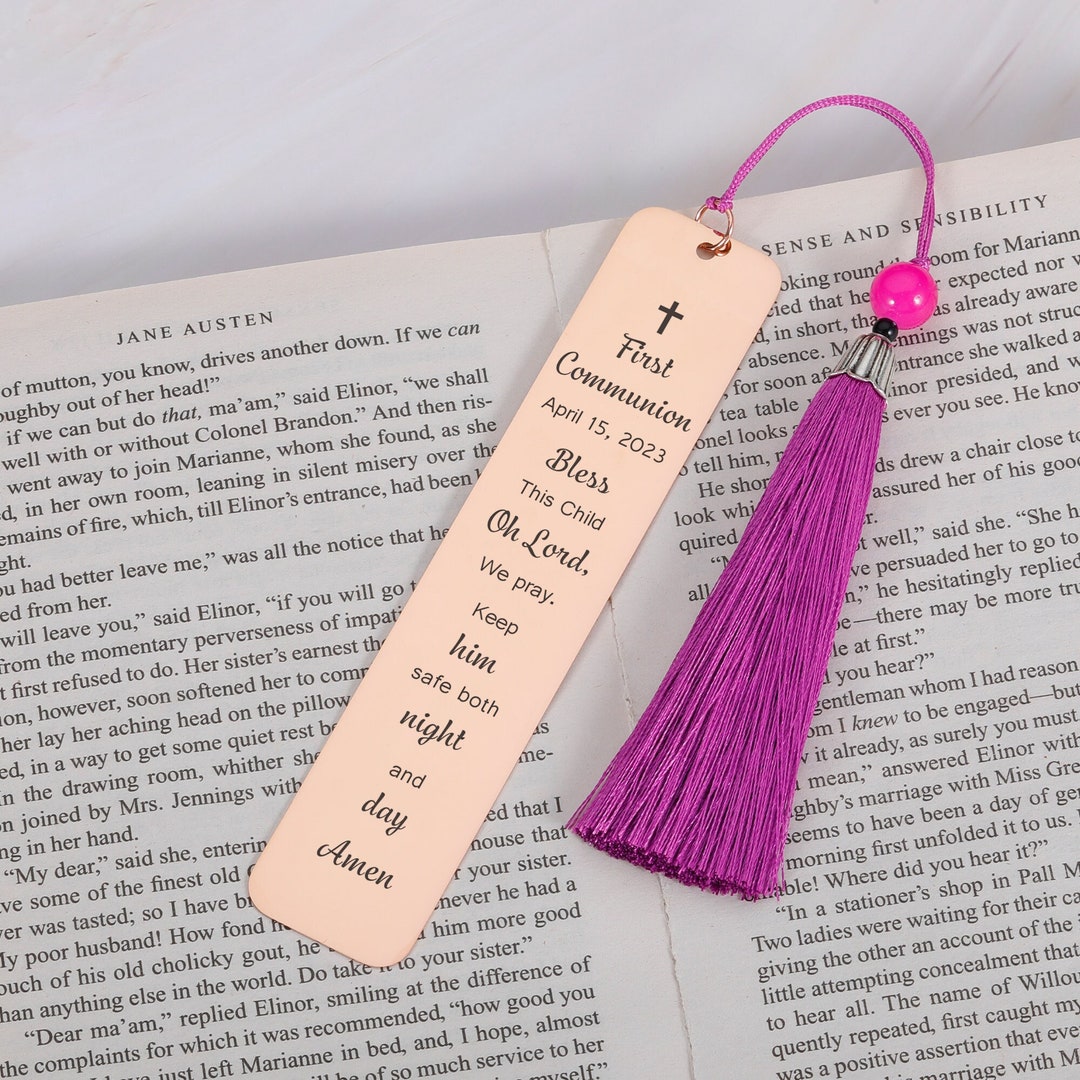 First Communion Gift - Custom Bible Verse Bookmark - First Communion ...