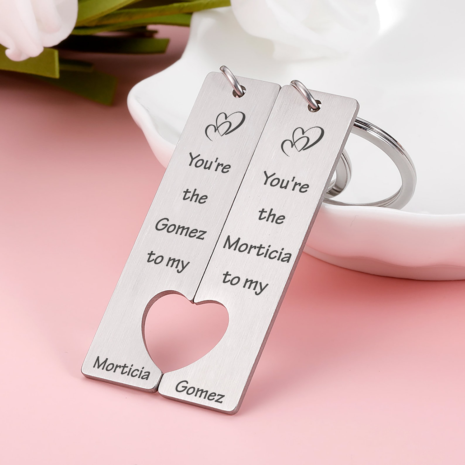 Cara Mia Mon Cher Couples Best Friends Keychain Addams - Etsy