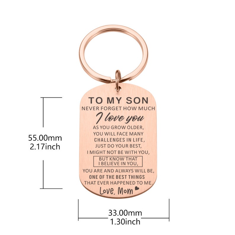 Son Engraved Keychainto My Son/daughter I Love You - Etsy
