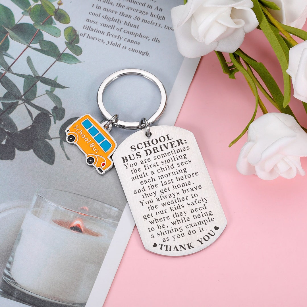 Bus Driver Keychain Personalized, Appreciation Gifts for School Bus ...