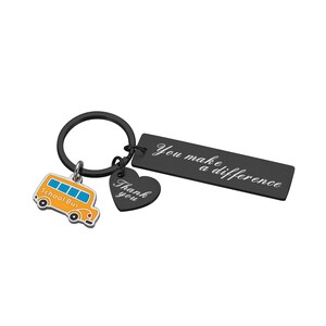 School Bus Keychain Personalized, Custom Keychain for School Bus Driver ...