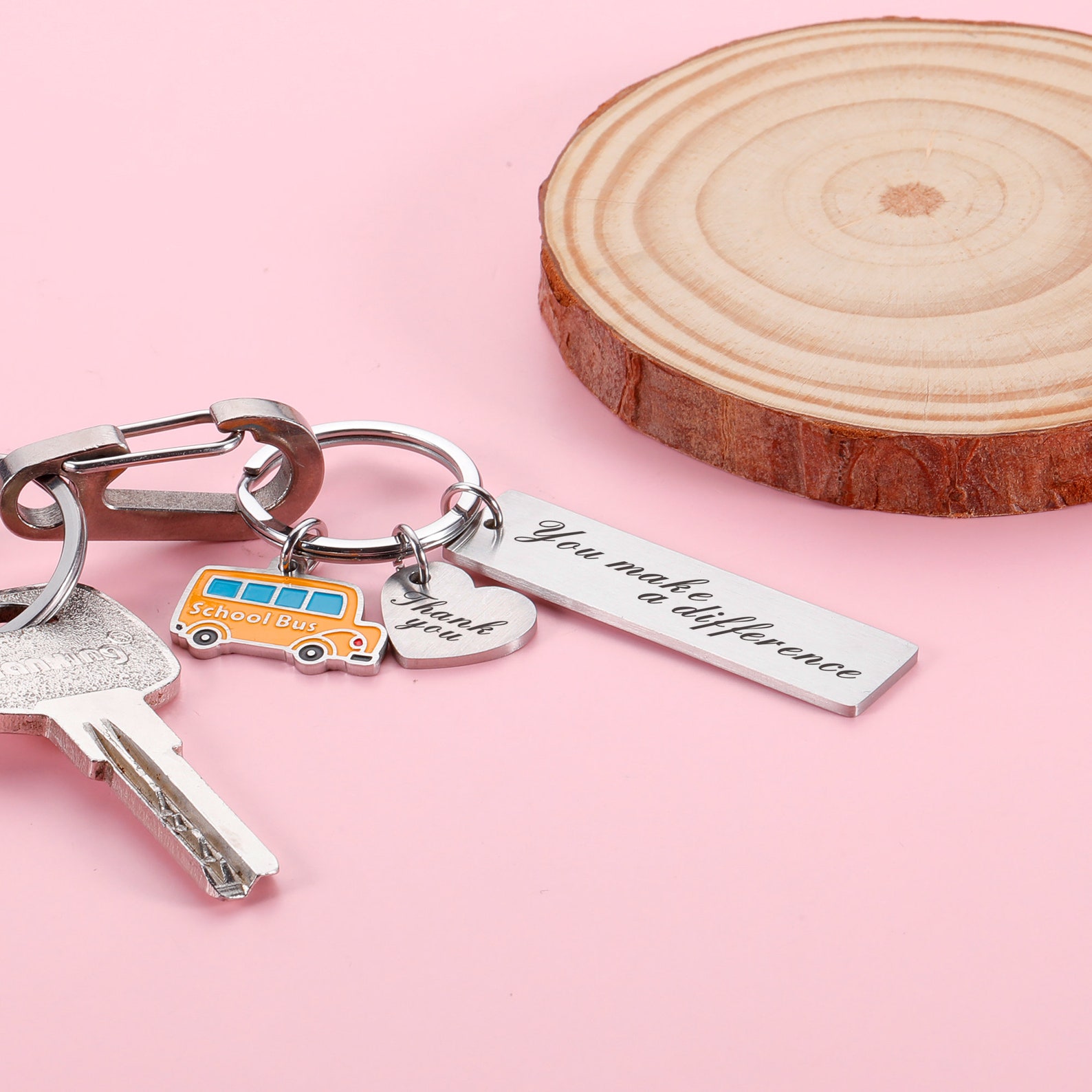 School Bus Keychain Personalized, Custom Keychain for School Bus Driver ...