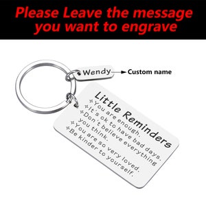Little Reminders Keychain, Mental Health Gift, You Are Enough ...