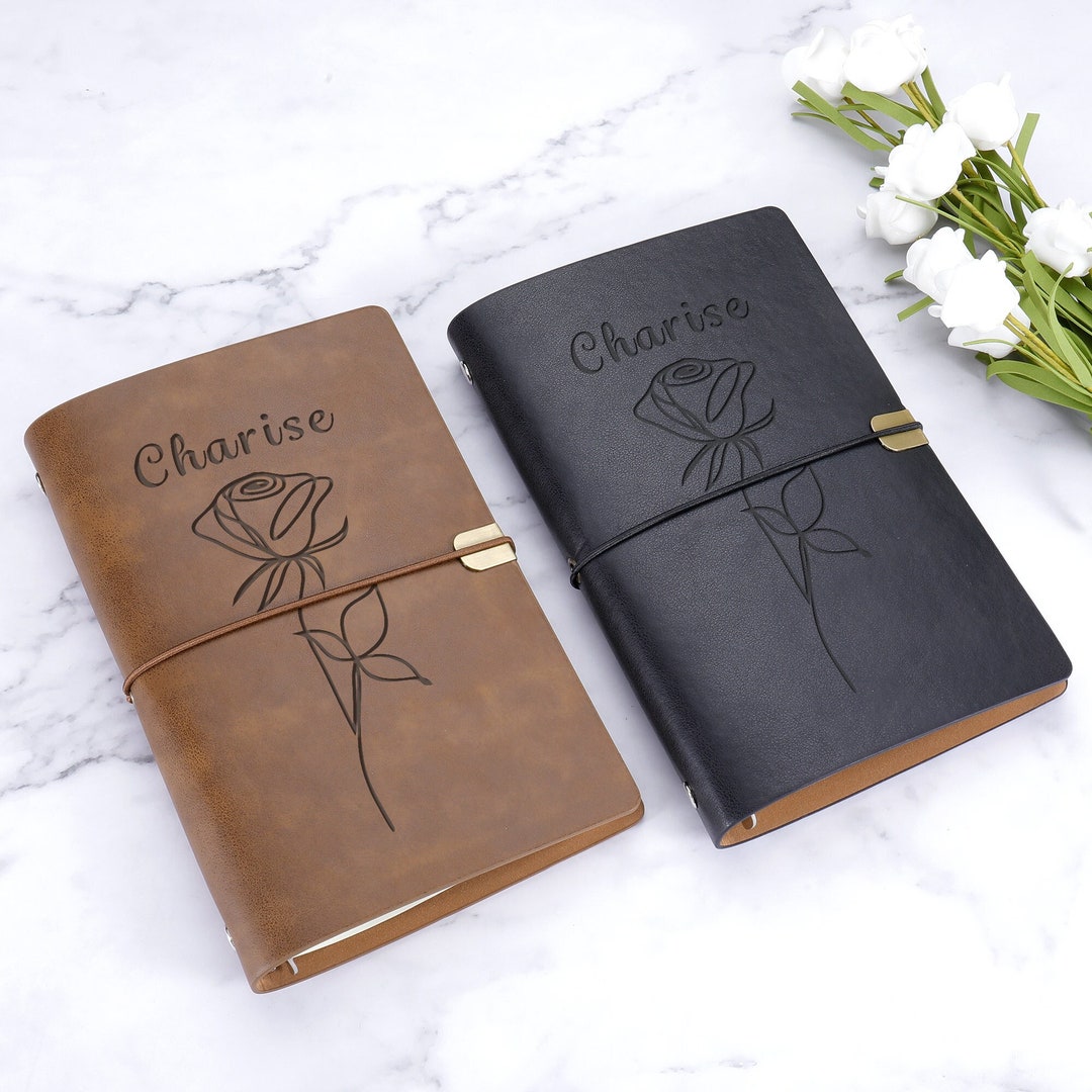 Customized Birth Flower Journal | Personalized Birth Flower Gift | Gift ...