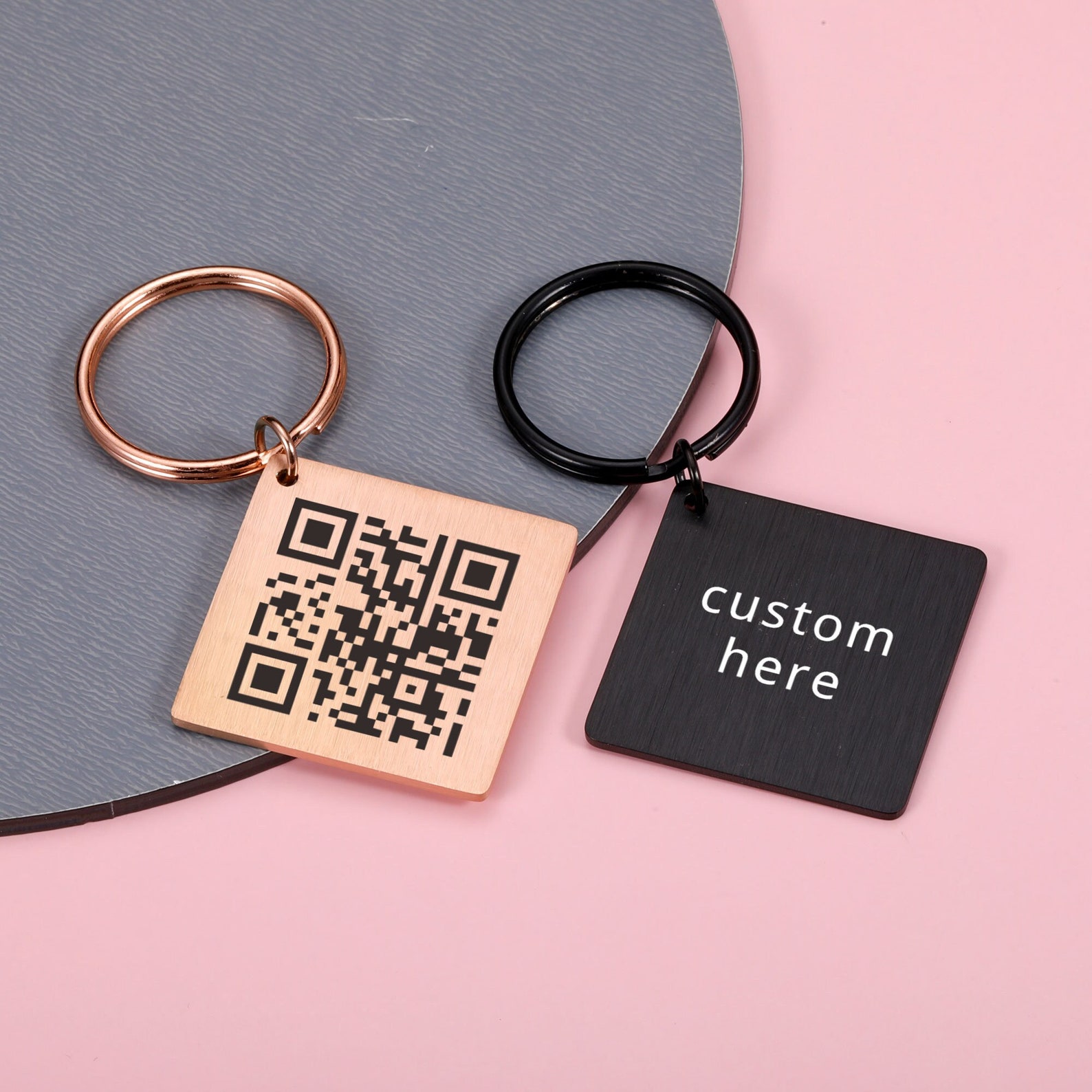 Personalized QR Code Keychain Custom Code Keychain Engraved - Etsy UK