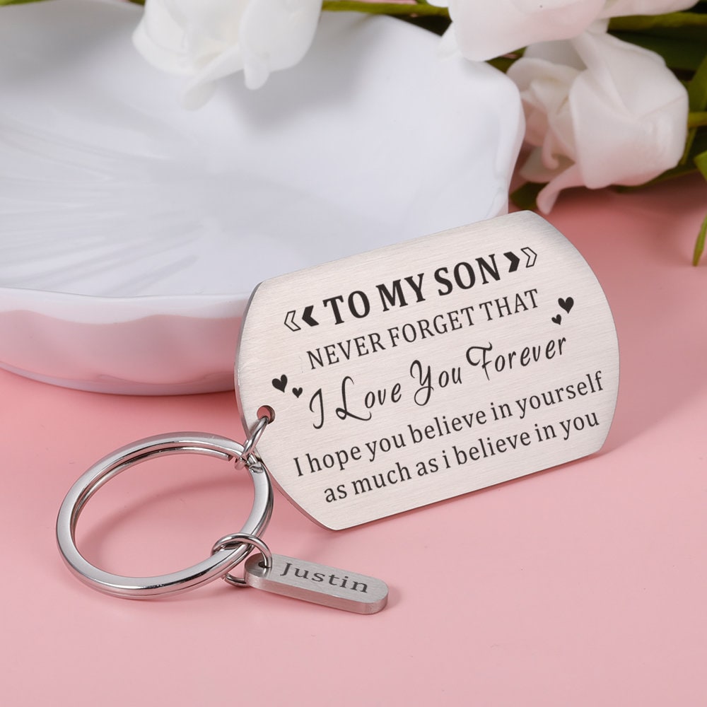 Personalized Keychain to My Son, Inspirational Gifts From Mom Dad ...
