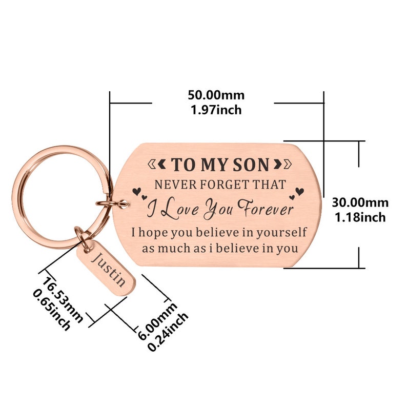 Personalized Keychain to My Son, Inspirational Gifts From Mom Dad ...